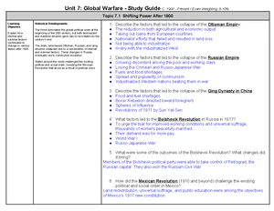 AP World History Unit 6: Imperialism and Migration Study Guide - Studocu