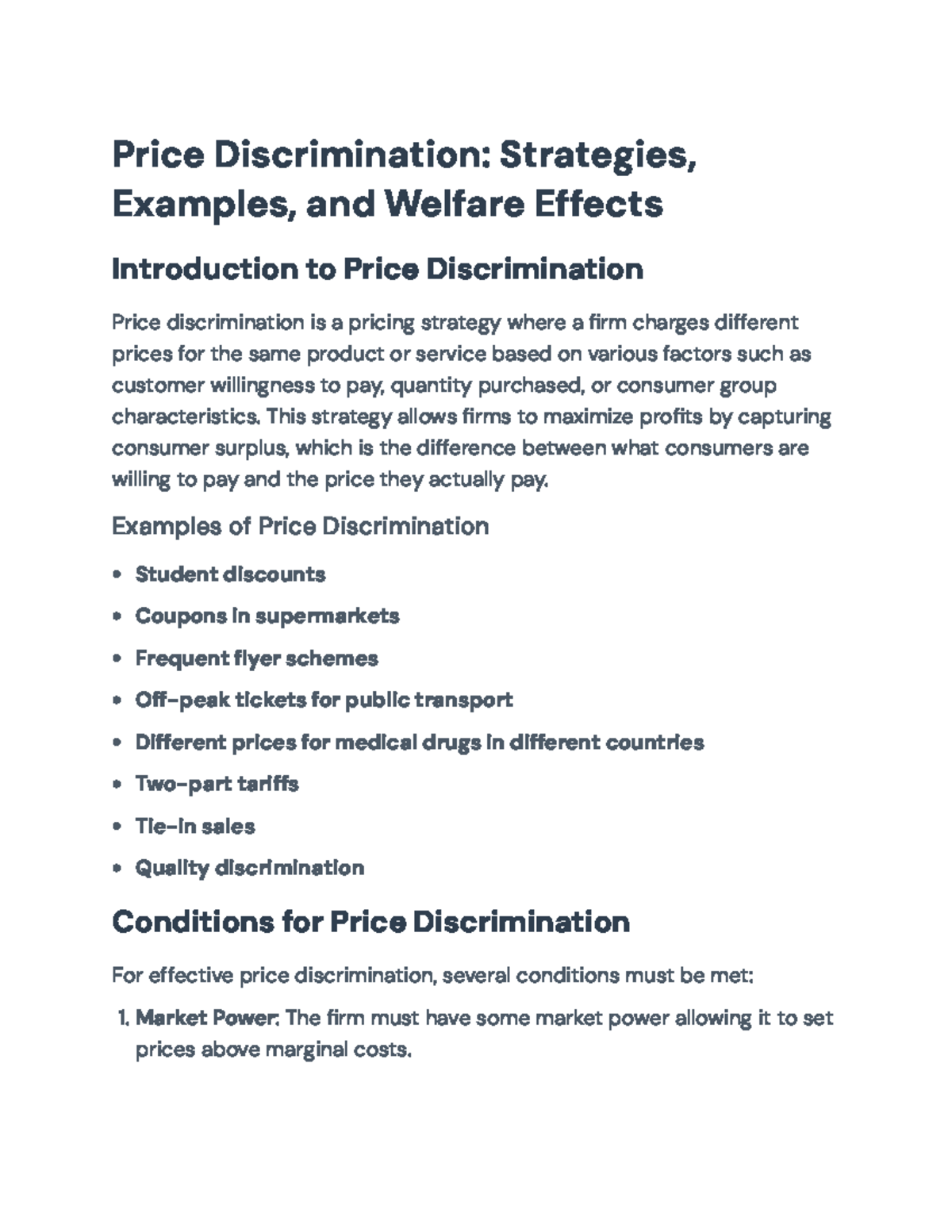 Price Discrimination: Strategies, Examples, and Welfare Effects (ECO ...