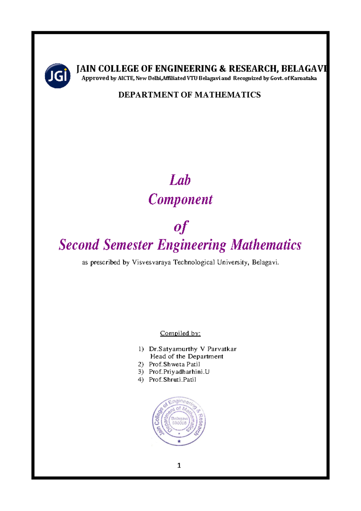 Lab Manual for Python in 2nd Sem Engineering Math (PHY010) - Studocu