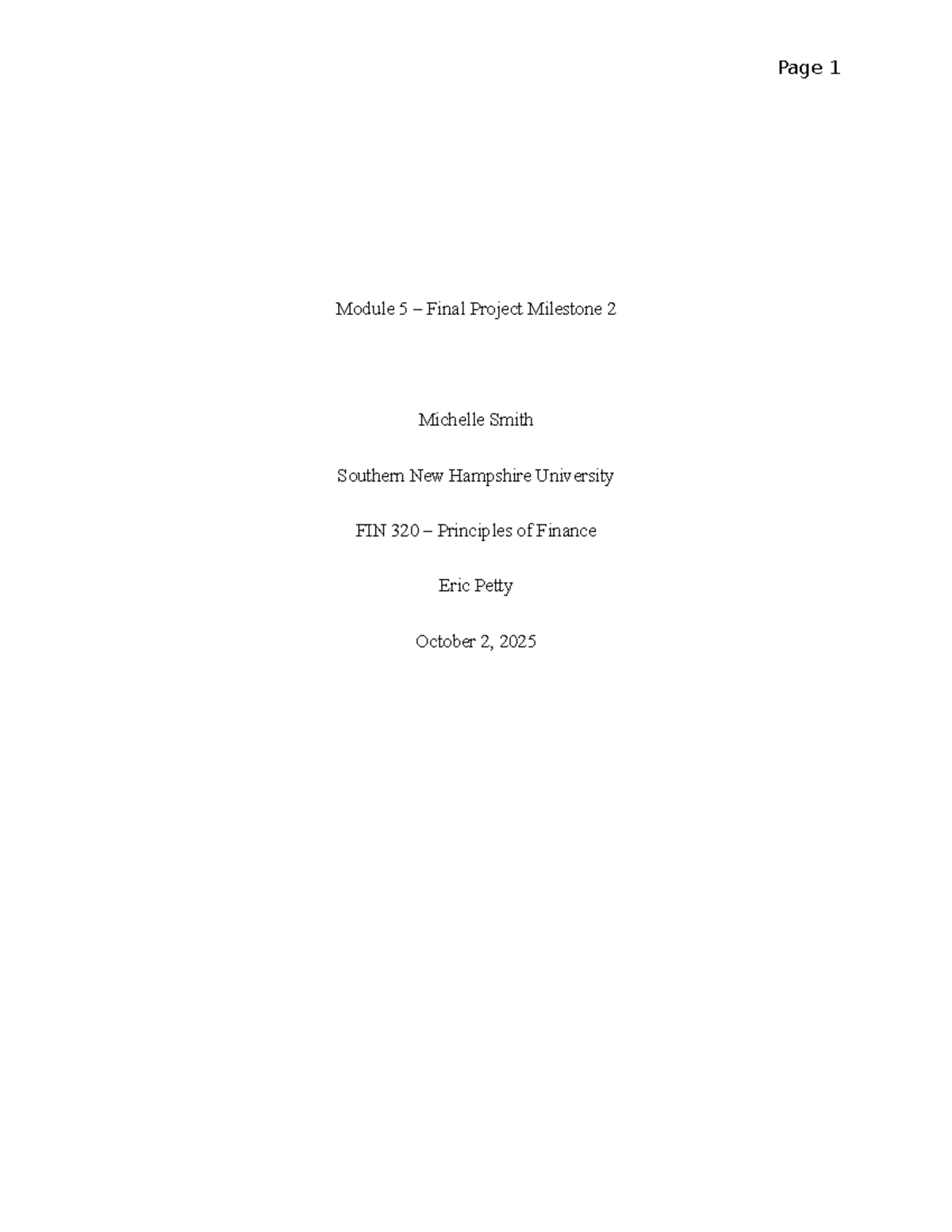 Module 5 - FIN 320 Final Project Milestone 2: Johnson Financial ...