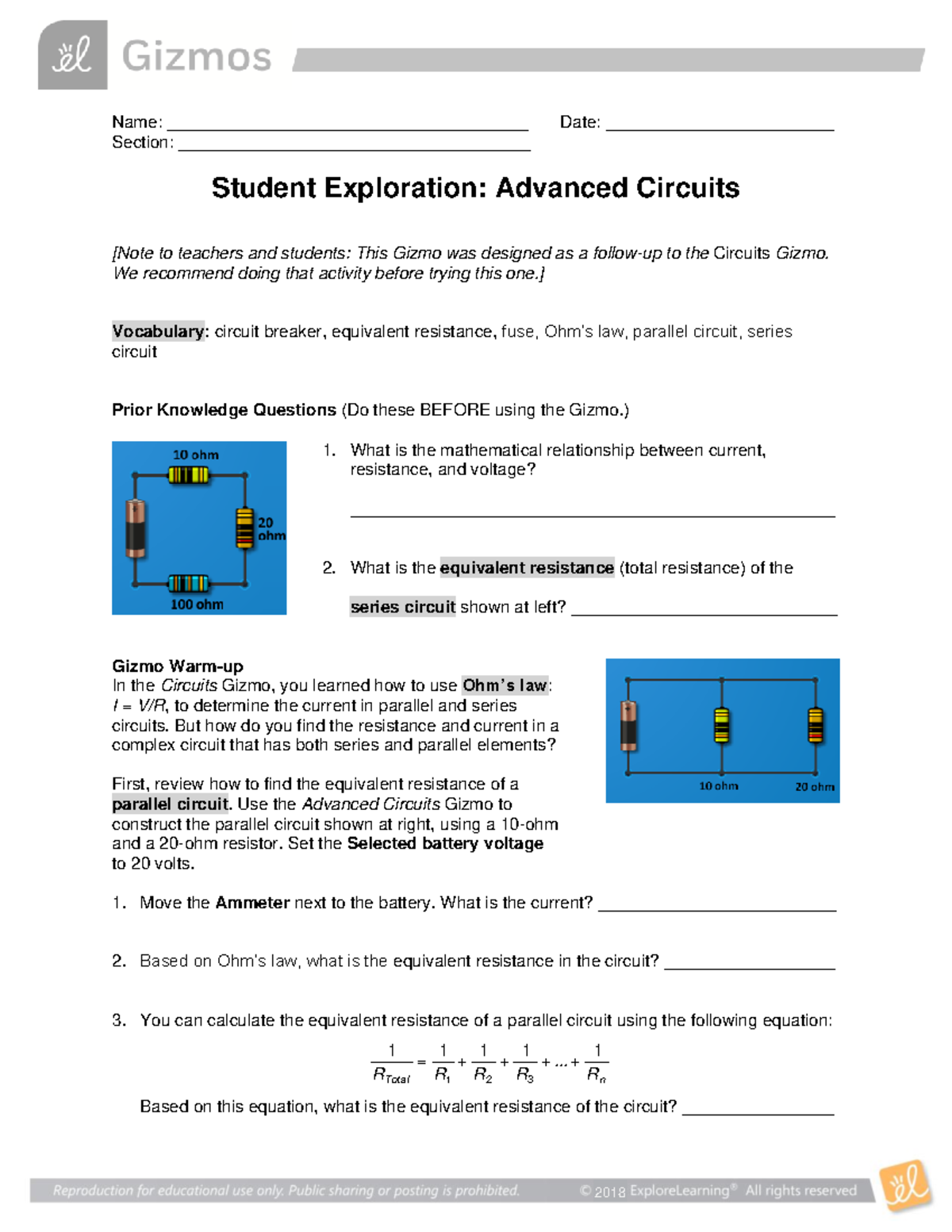 Advanced Cicuits - Gizmos - Section ...