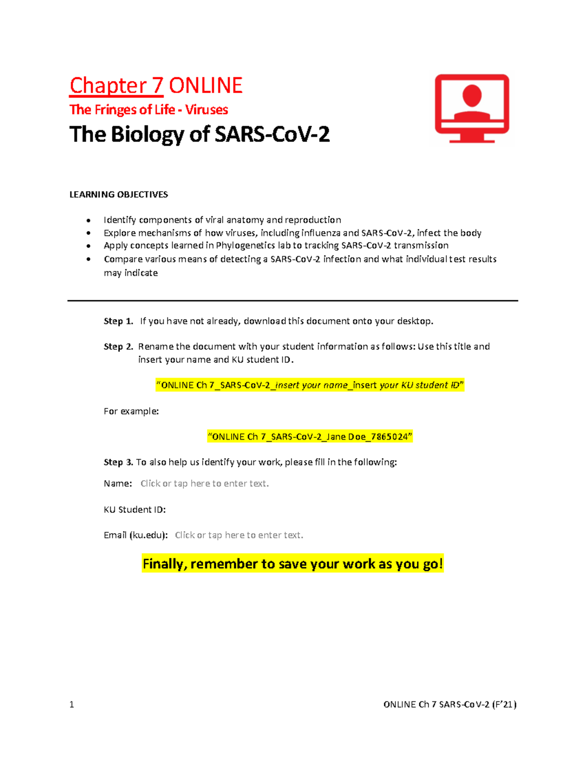 Online Ch 7 SARS-Co V-2 - Chapter 7 ONLINE The Fringes of Life ...