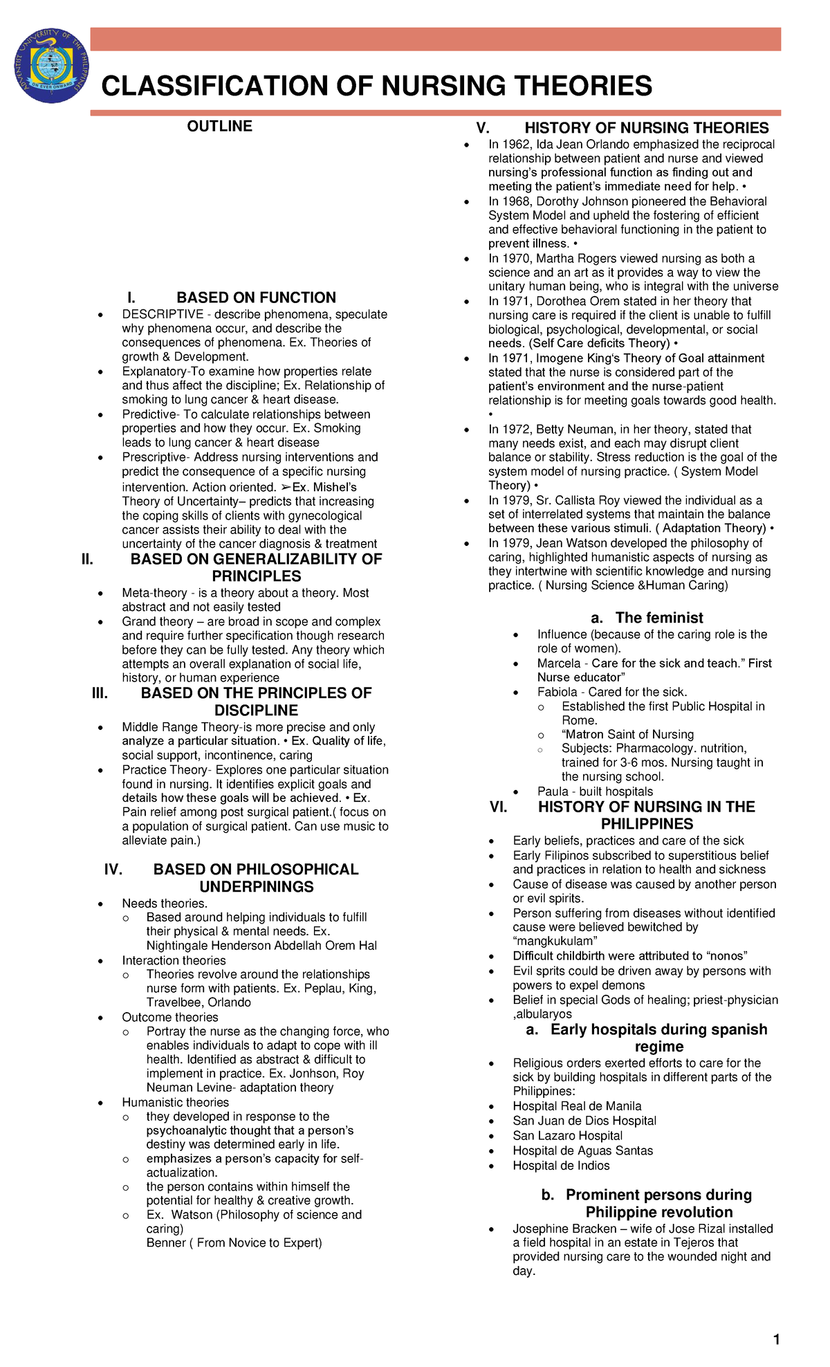 TFN-3 - Overview of Nursing Theories Classifications and History - Studocu