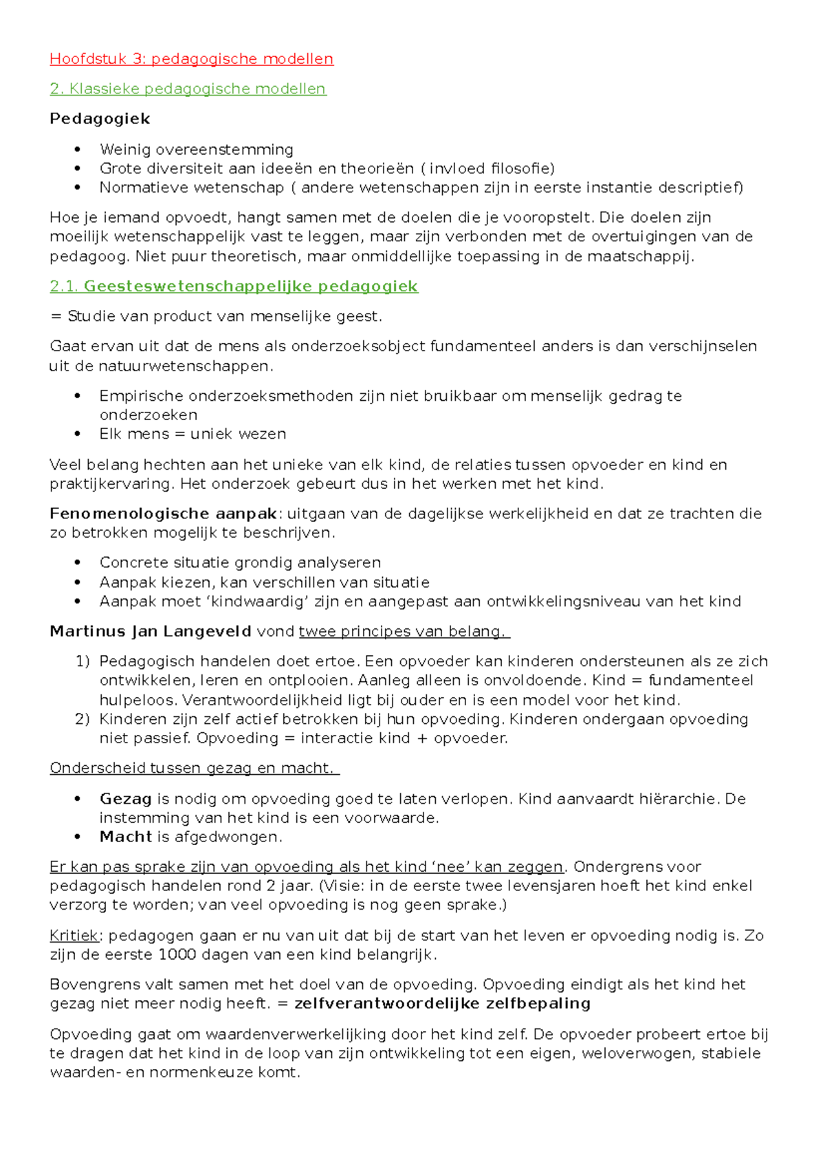 Hoofdstuk 3: Pedagogische Modellen en Hun Toepassingen - Studocu