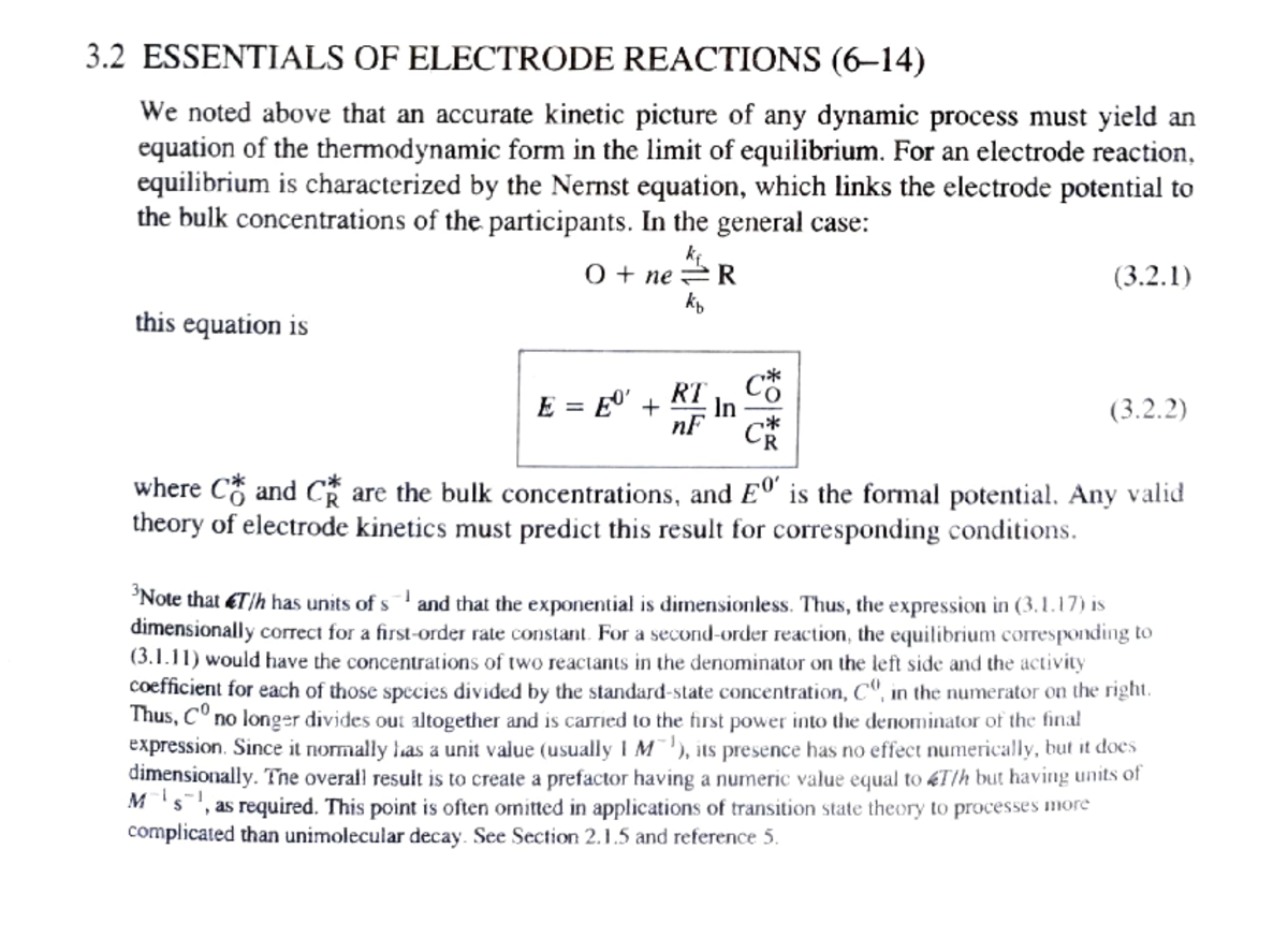 Essentials of Electrode Reactions: Key Concepts and Equations - Studocu