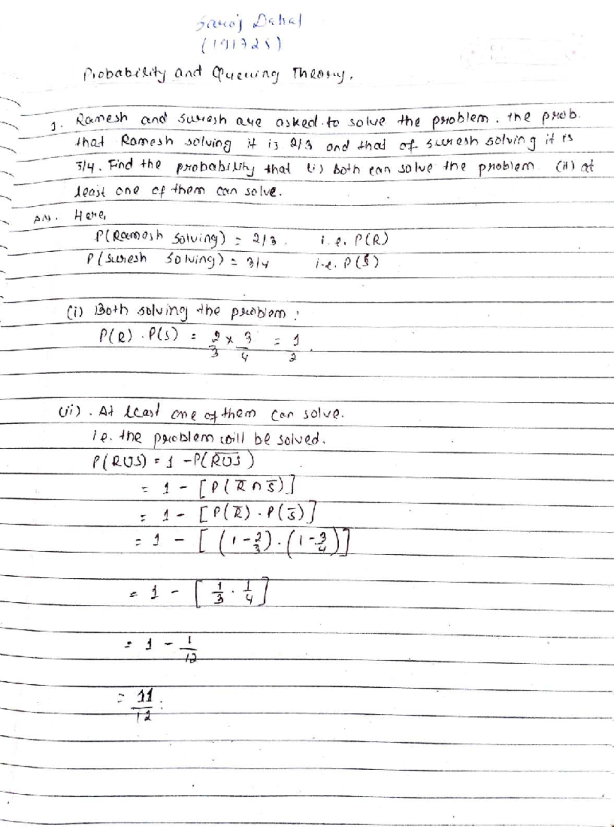 PQT Assignment - Probability and Queuing Theory Analysis - Studocu