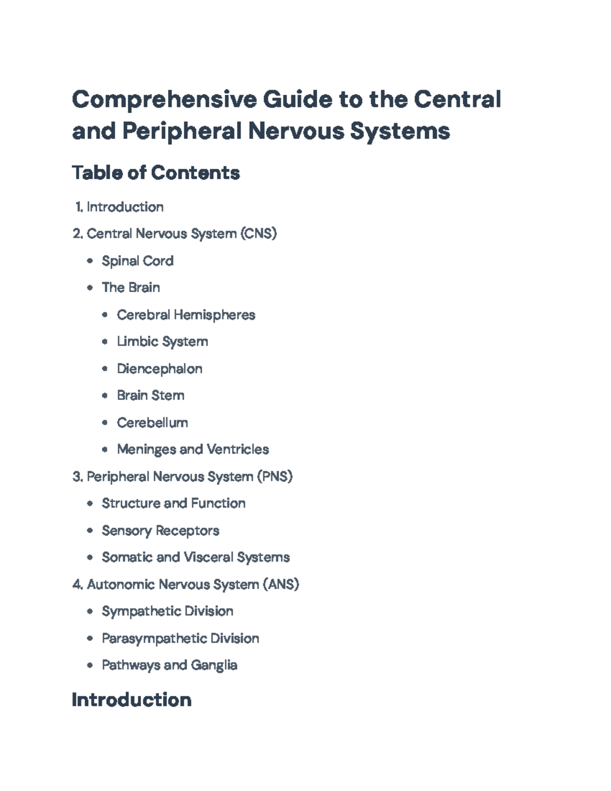 Comprehensive Guide to CNS, PNS, and ANS Functions and Structures ...