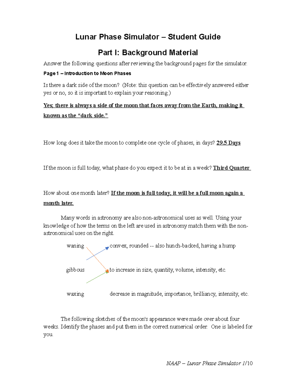 Lab 3: Exploring Lunar Phases - Student Guide and Simulator - Studocu