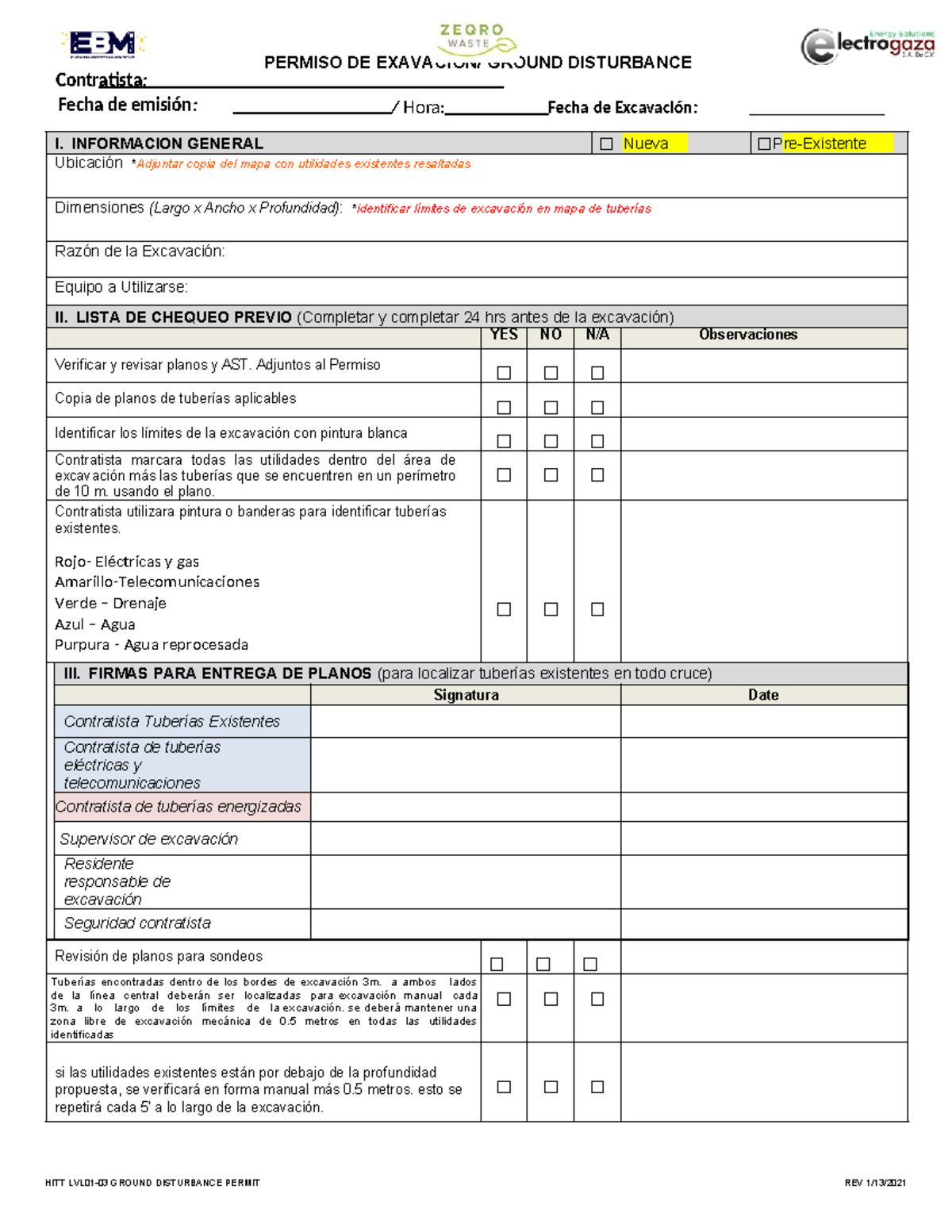 HITT Ground Disturbance Permit Checklist and Guidelines - Studocu