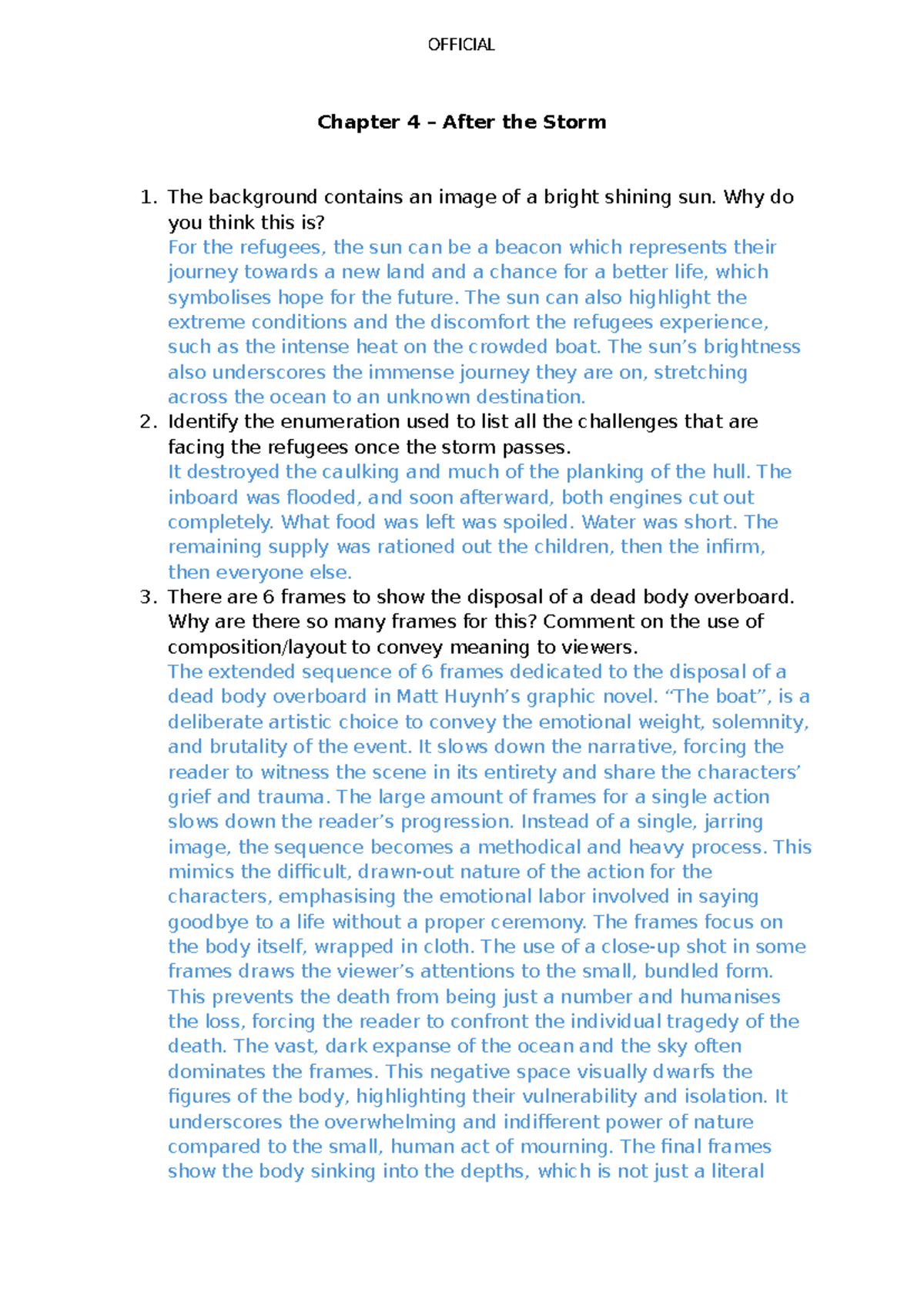 OFFICIAL Chapter 4 Comprehension Questions: After the Storm Analysis ...