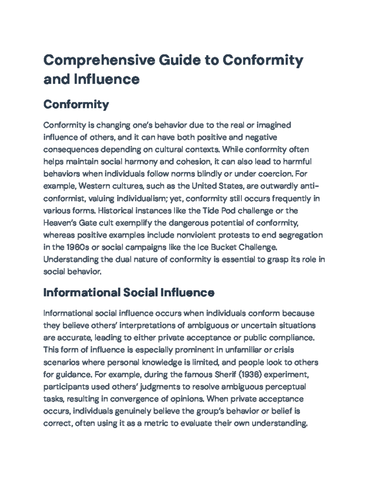 Comprehensive Guide to Conformity & Social Influence Mechanisms (PSY ...