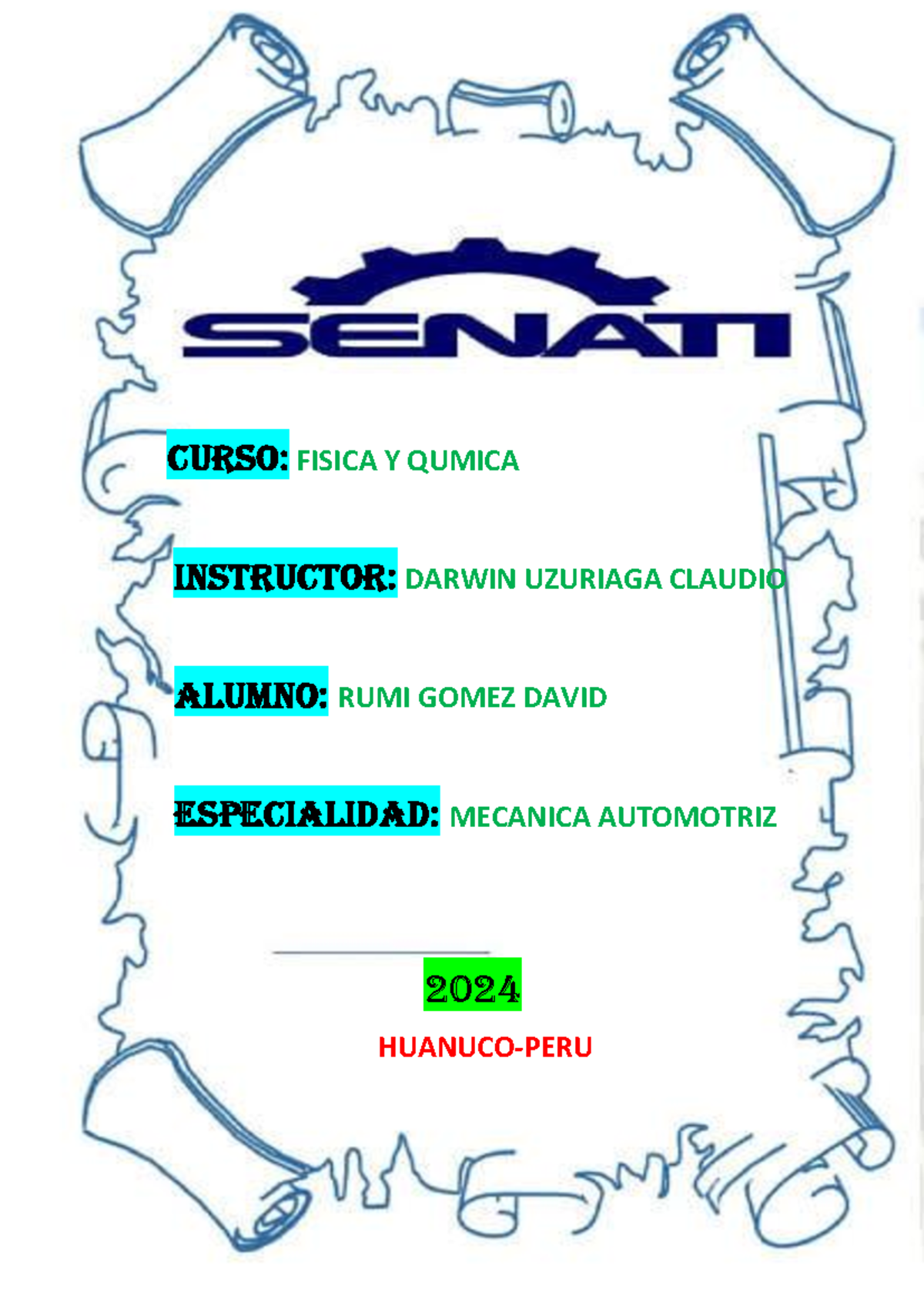 carátula#Udh22) - Ingenieria civil - CURSO: FISICA Y QUMICA INSTRUCTOR ...