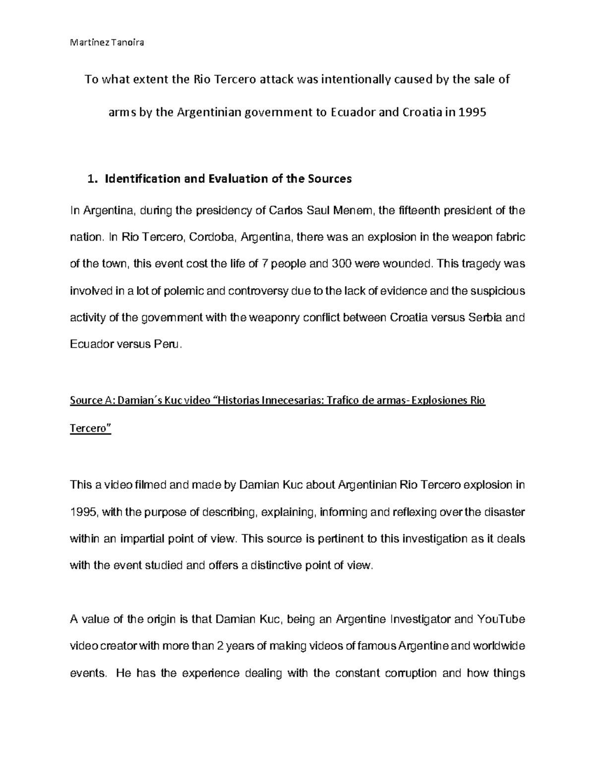 IA History: Investigation of the Rio Tercero Attack in 1995 - Studocu