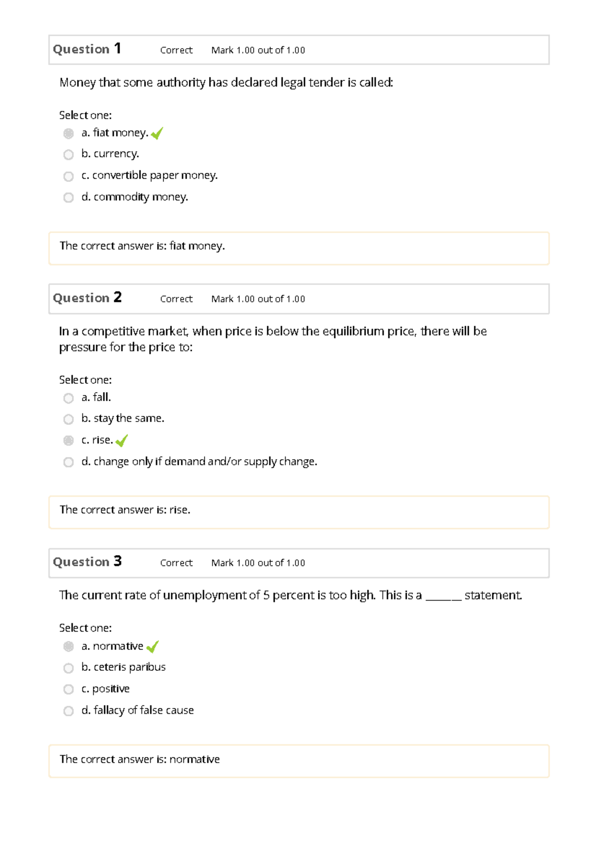 Review Quiz #2 Attempt review 01 - Question 1 Correct Mark 1 out of 1 ...