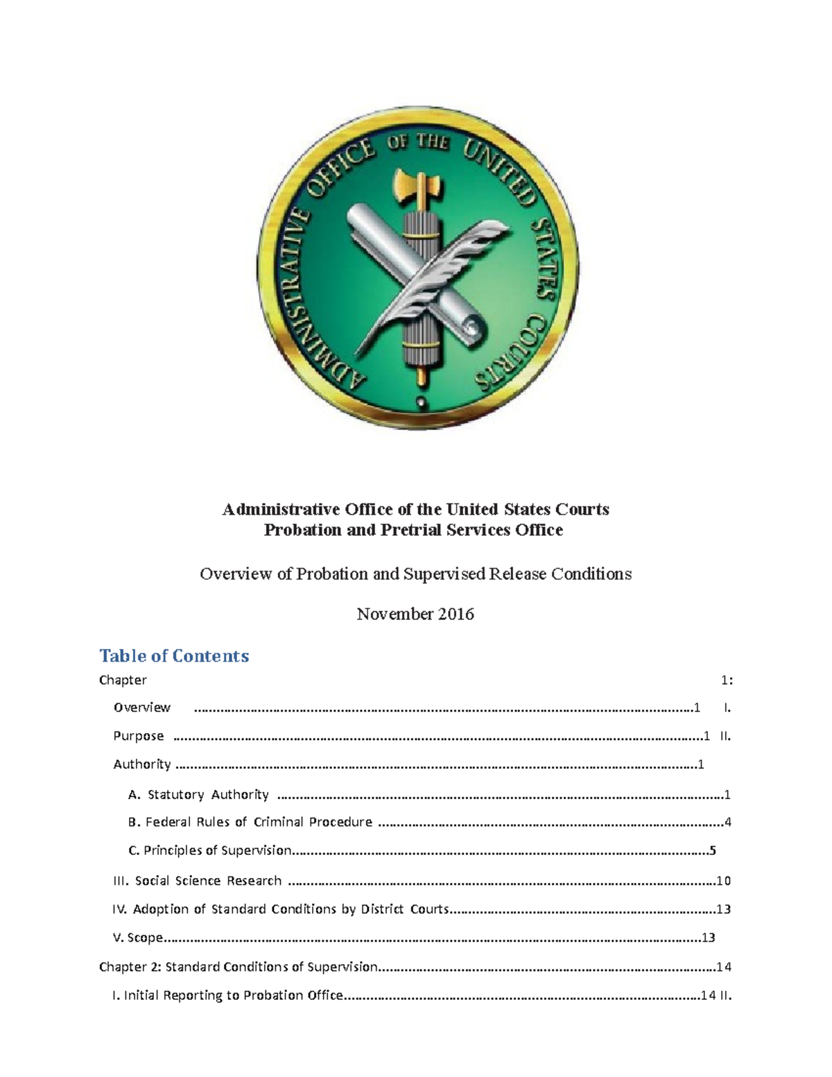 Overview of probation and supervised release conditions 0 ...