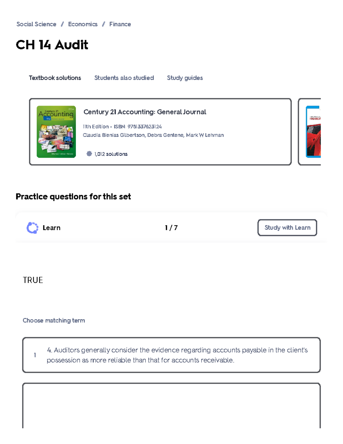 CH 14 Audit Flashcards Study Guide and Key Concepts - Studocu