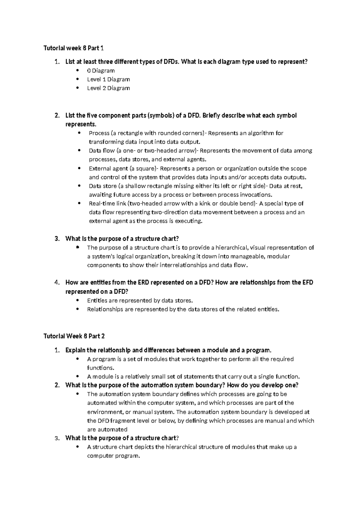 IS226 T7 - Week 8 Tutorial: DFDs, Structure Charts, and Modules - Studocu