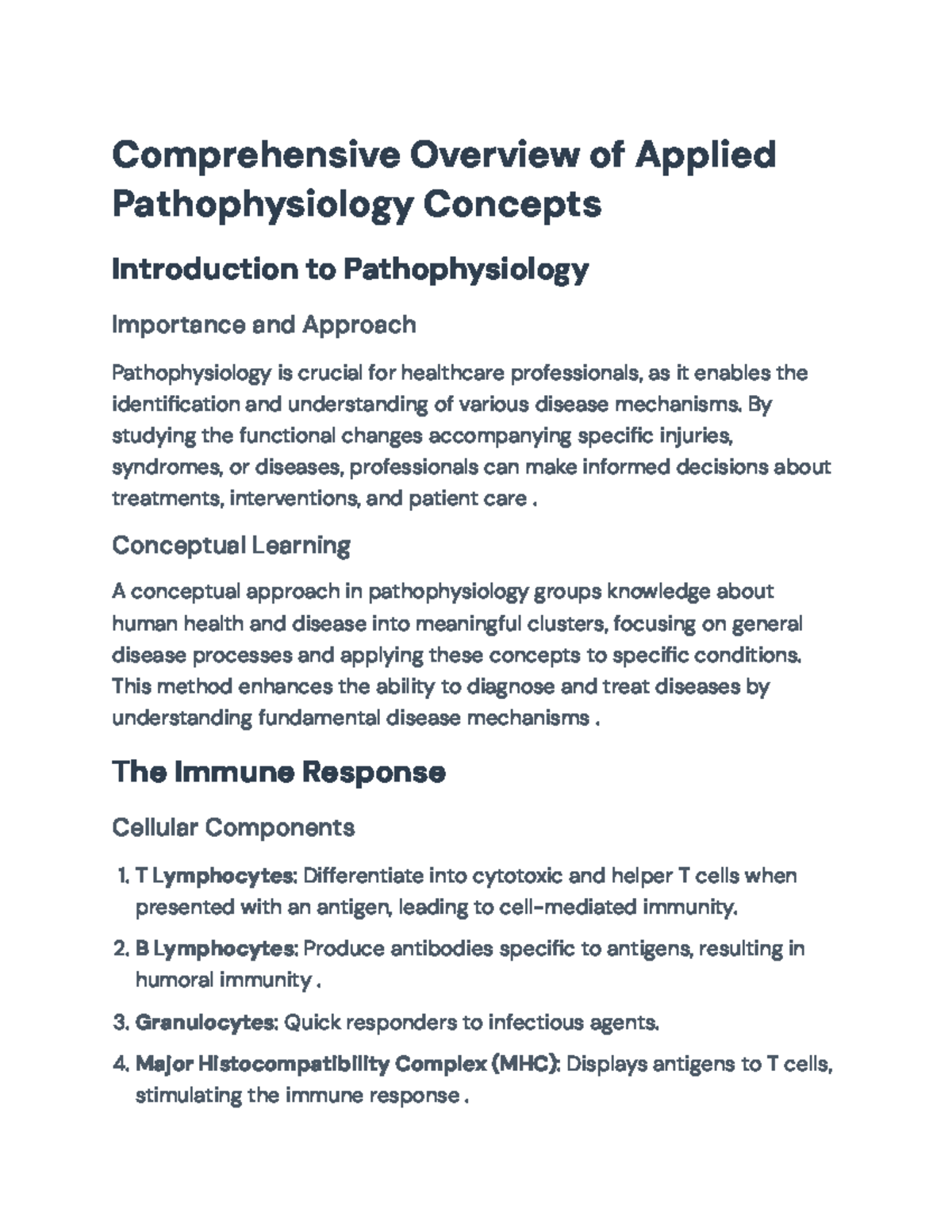 Pathophysiology Concepts and Disease Mechanisms Overview ...