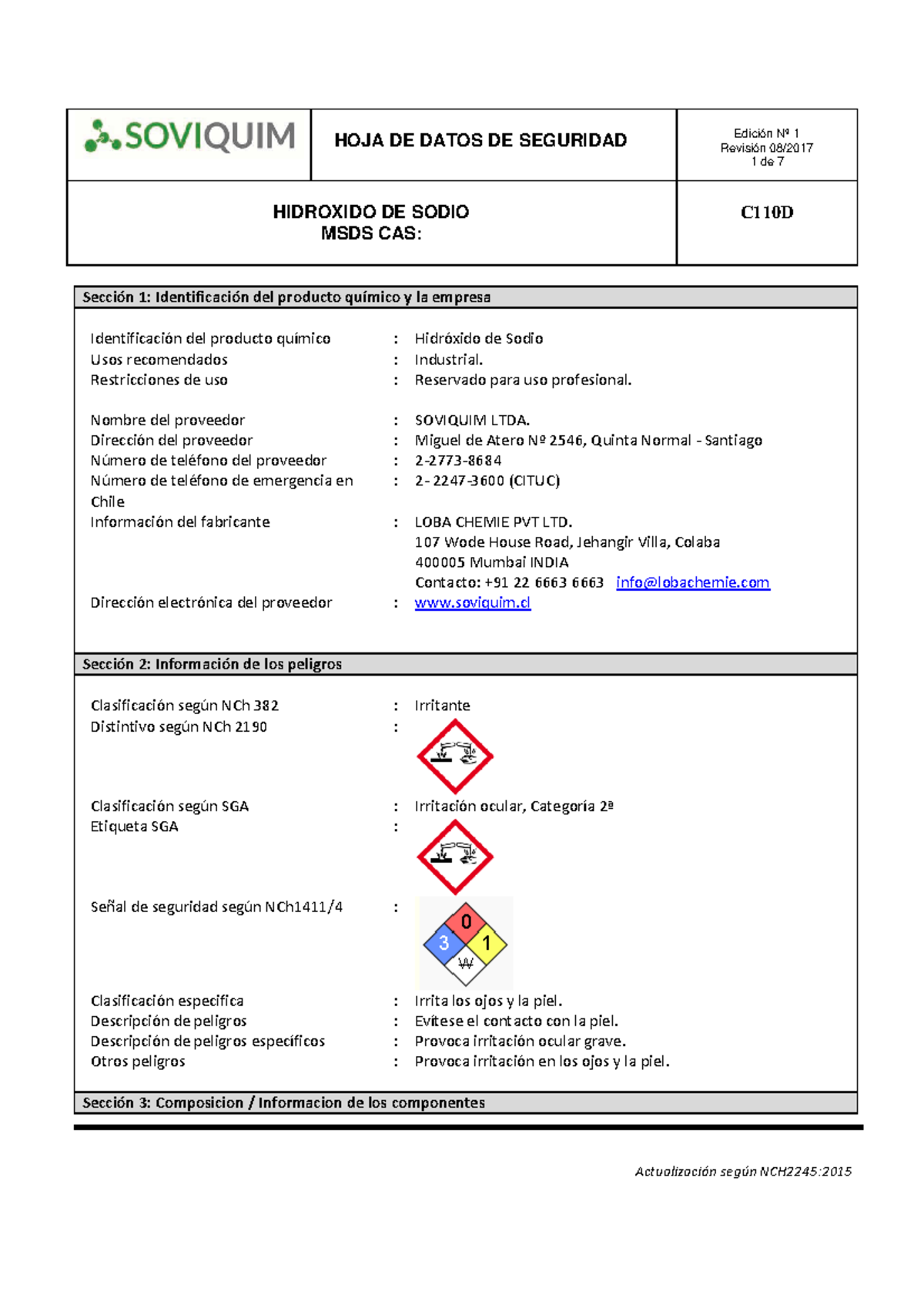 Guía de Seguridad y Manejo del Hidróxido de Sodio (NaOH) - MSDS C110D ...