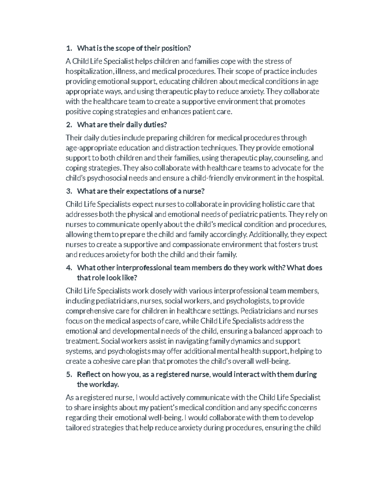 Child-Life Specialist Interview - What is the scope of their position ...