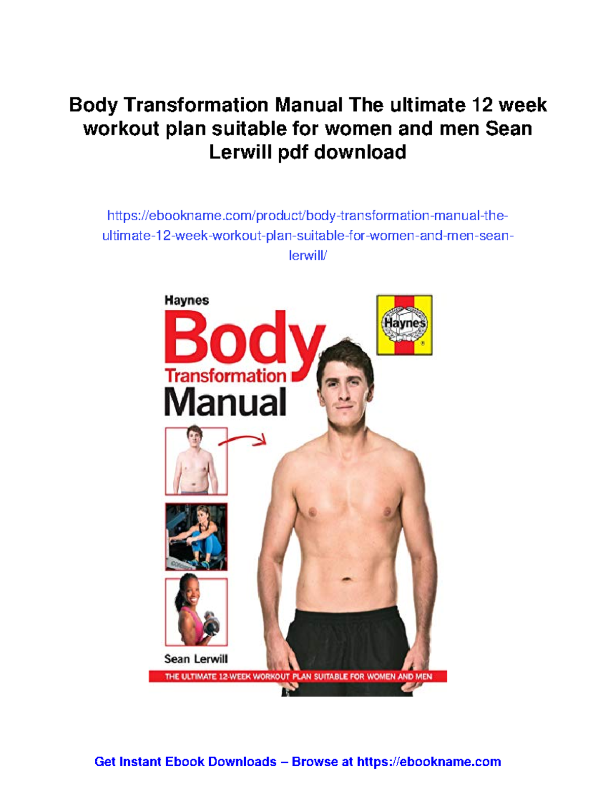 Body Transformation Manual: A 12-Week Workout Plan for All - Studocu