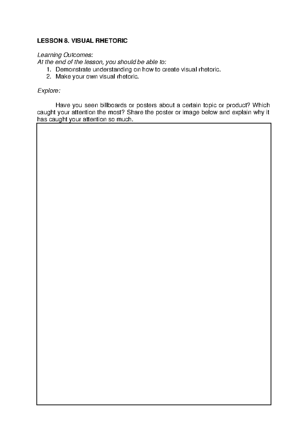 Visual Rhetoric Lesson 8: Understanding and Creating Visual Persuasion ...