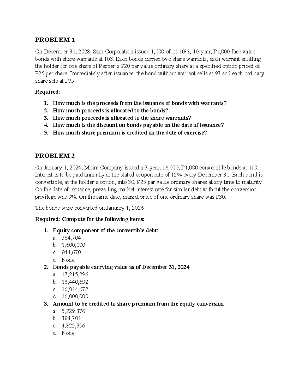Compound Financial Instruments: Bonds with Warrants & Conversions (FIN ...