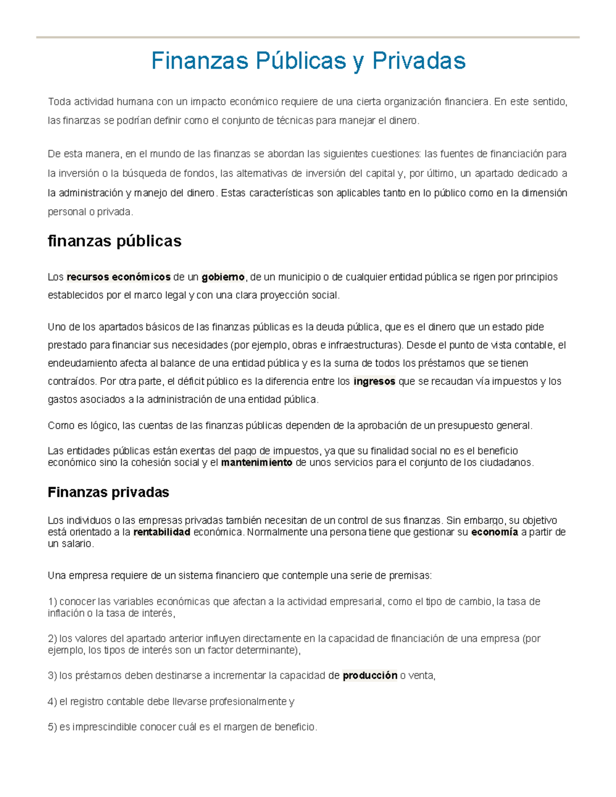 Finanzas Públicas y Privadas - Finanzas Públicas y Privadas Toda ...