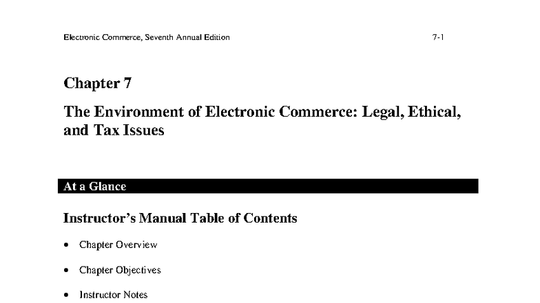 E-Commerce Environment: Legal, Ethical, and Tax Issues (EC 101) - Studocu
