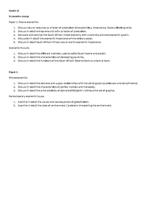 Essays-Macroeconomics - CIRCULAR FLOW • Discuss the role of the markets ...