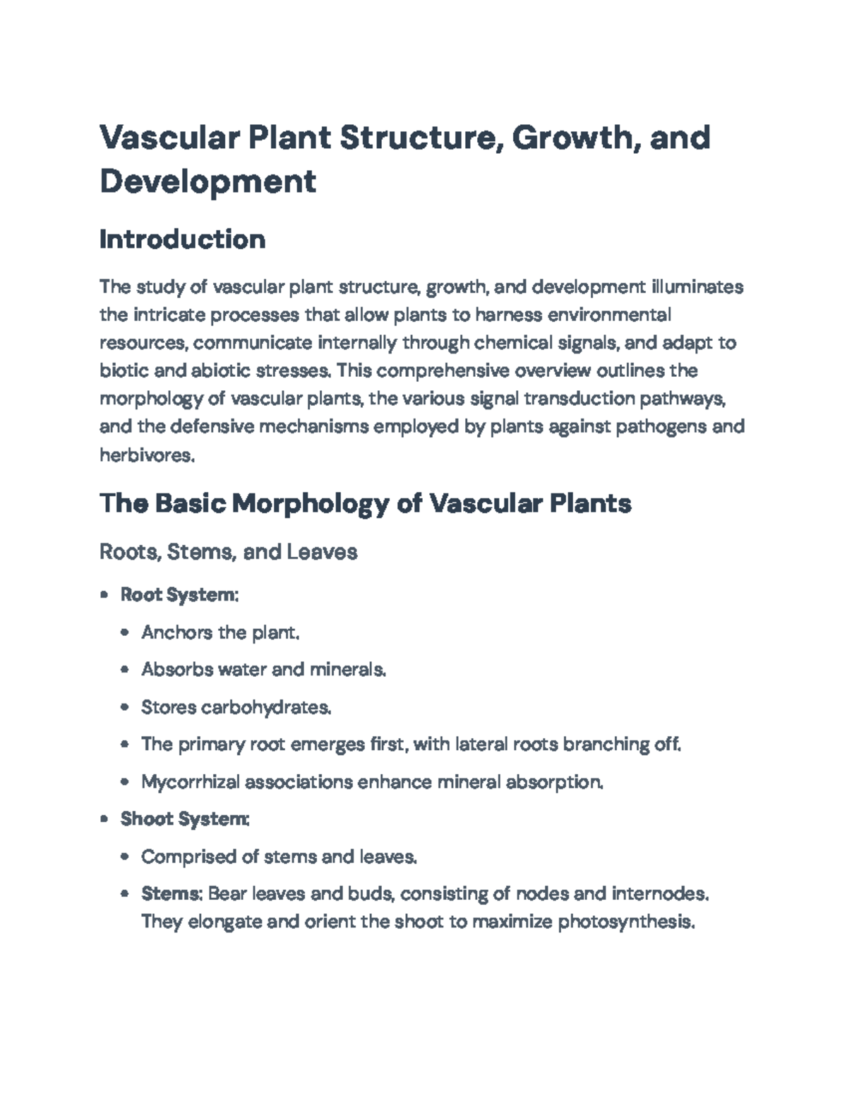 Vascular Plant Structure, Growth, and Development Overview - Vascular ...