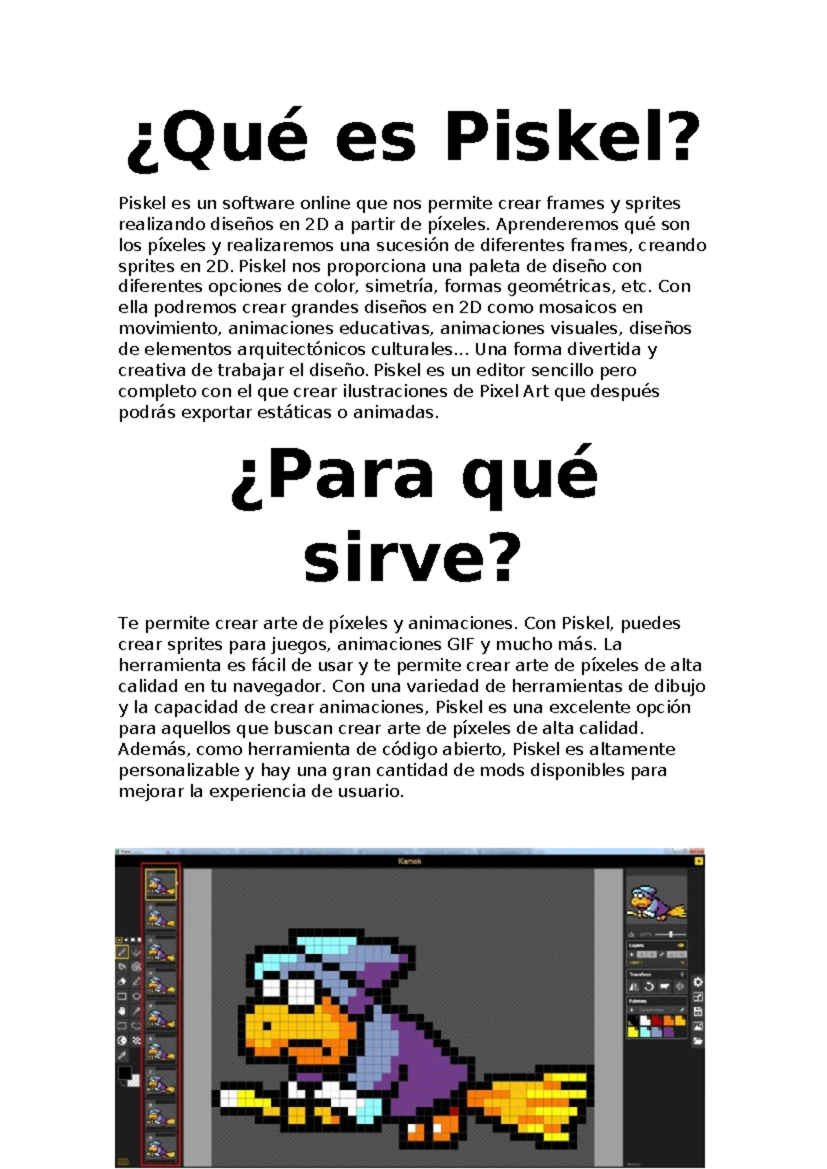 Introducción a Piskel: Creación de Sprites y Animaciones en 2D - Studocu