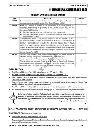 General Clause Act Full Notes - Chapter 13 General Clauses Act, 1897 ...