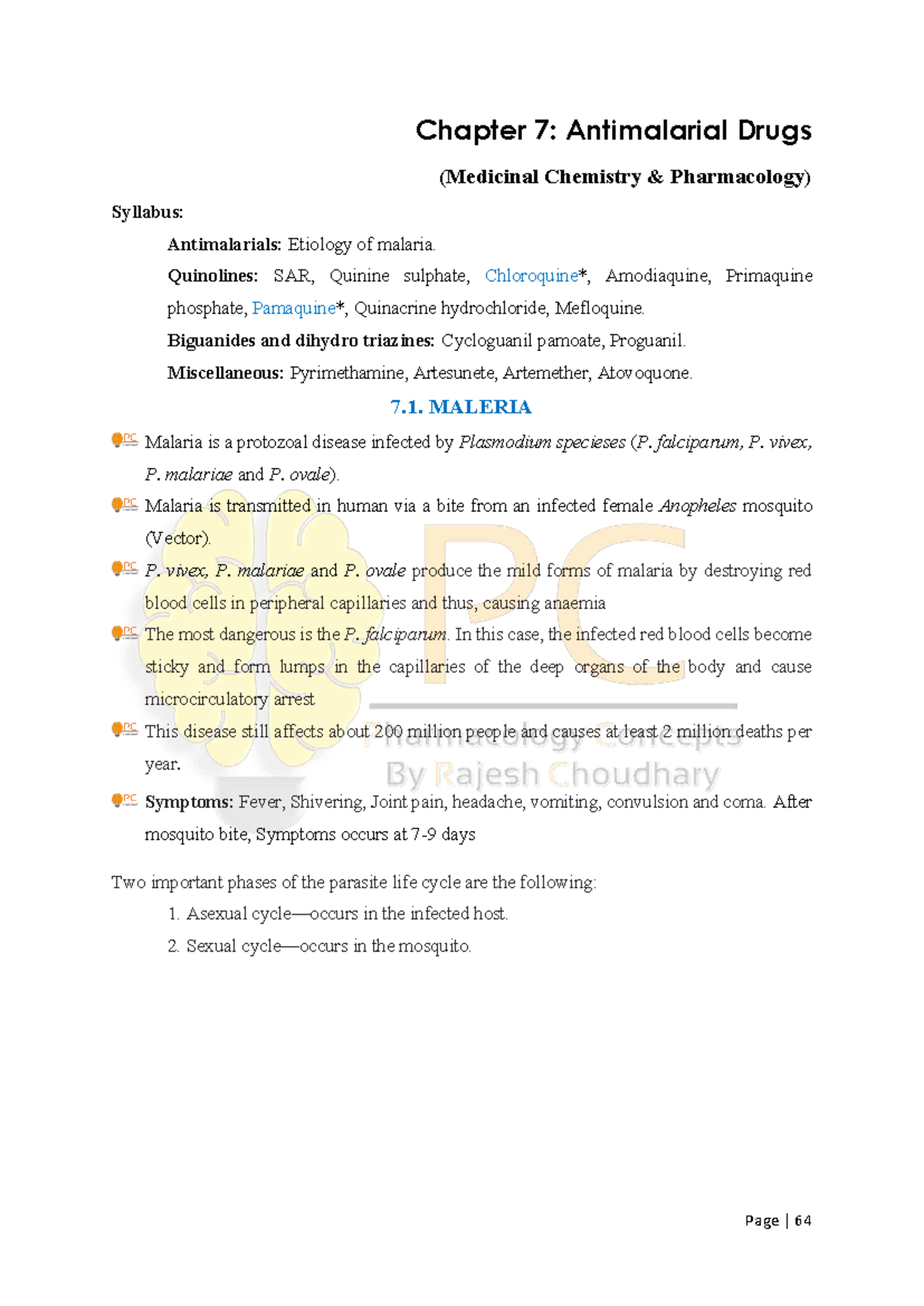 Antimalarial Drugs: A Comprehensive Overview (Medicinal Chemistry ...