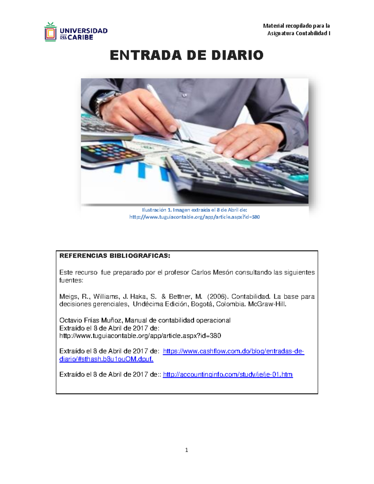Unidad 3: Entradas de Diario en Contabilidad I - Análisis y Ejemplos ...