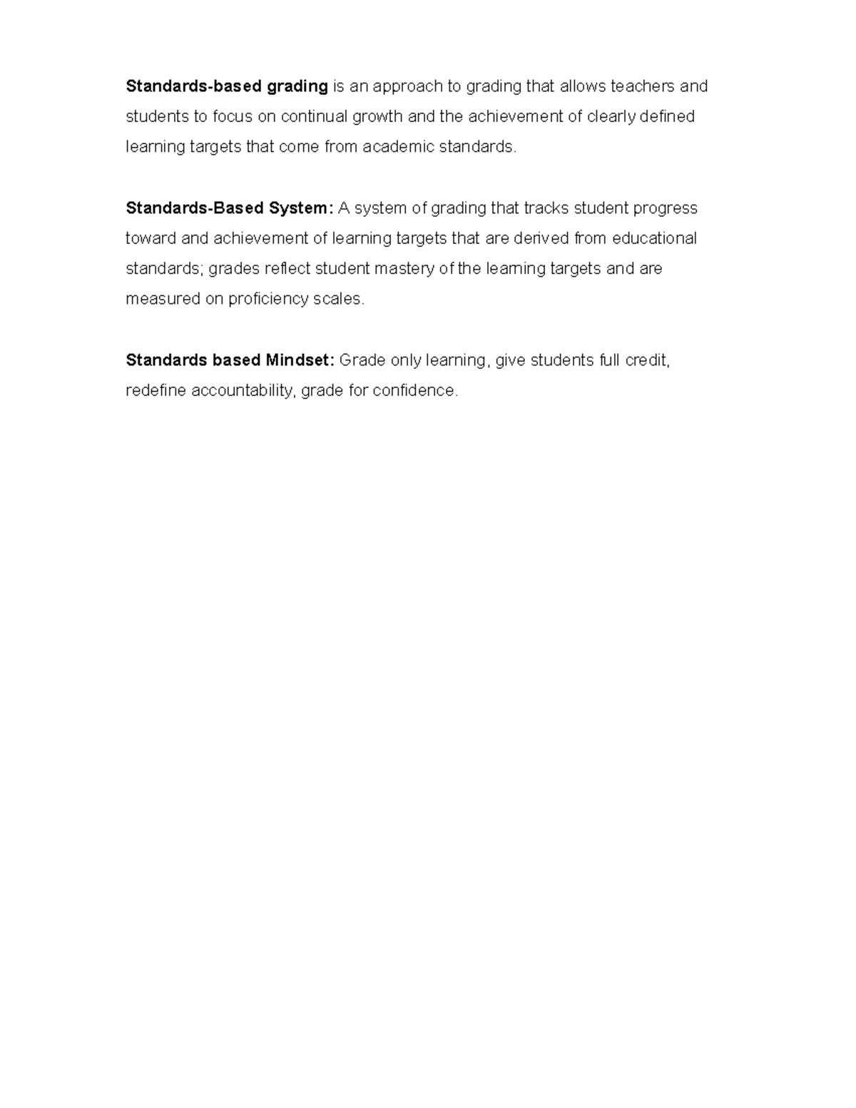 Lecture notes - Standards-based grading is an approach to grading that ...