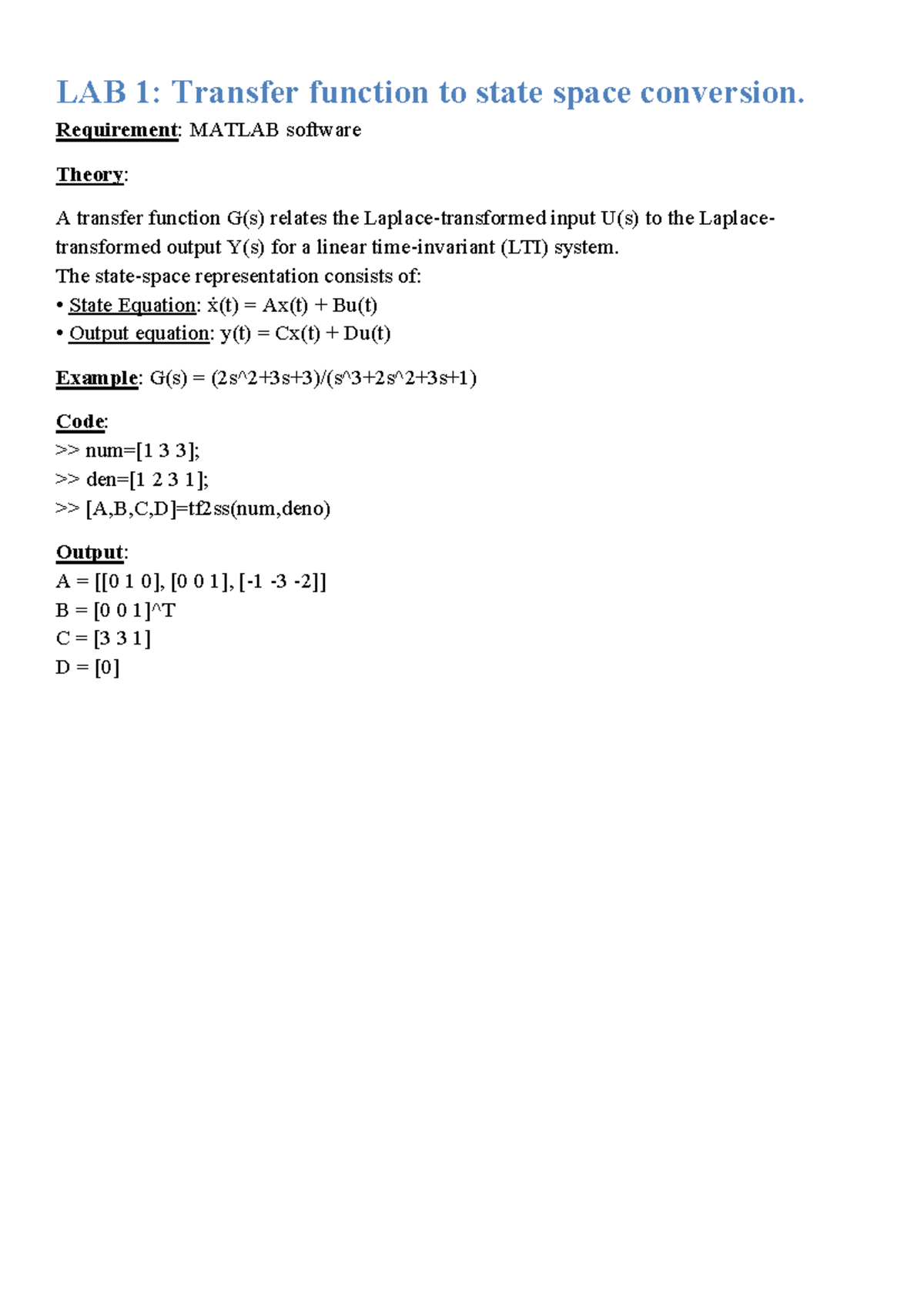 Control Systems Lab Manual: Transfer Function & Bode Plot Analysis ...