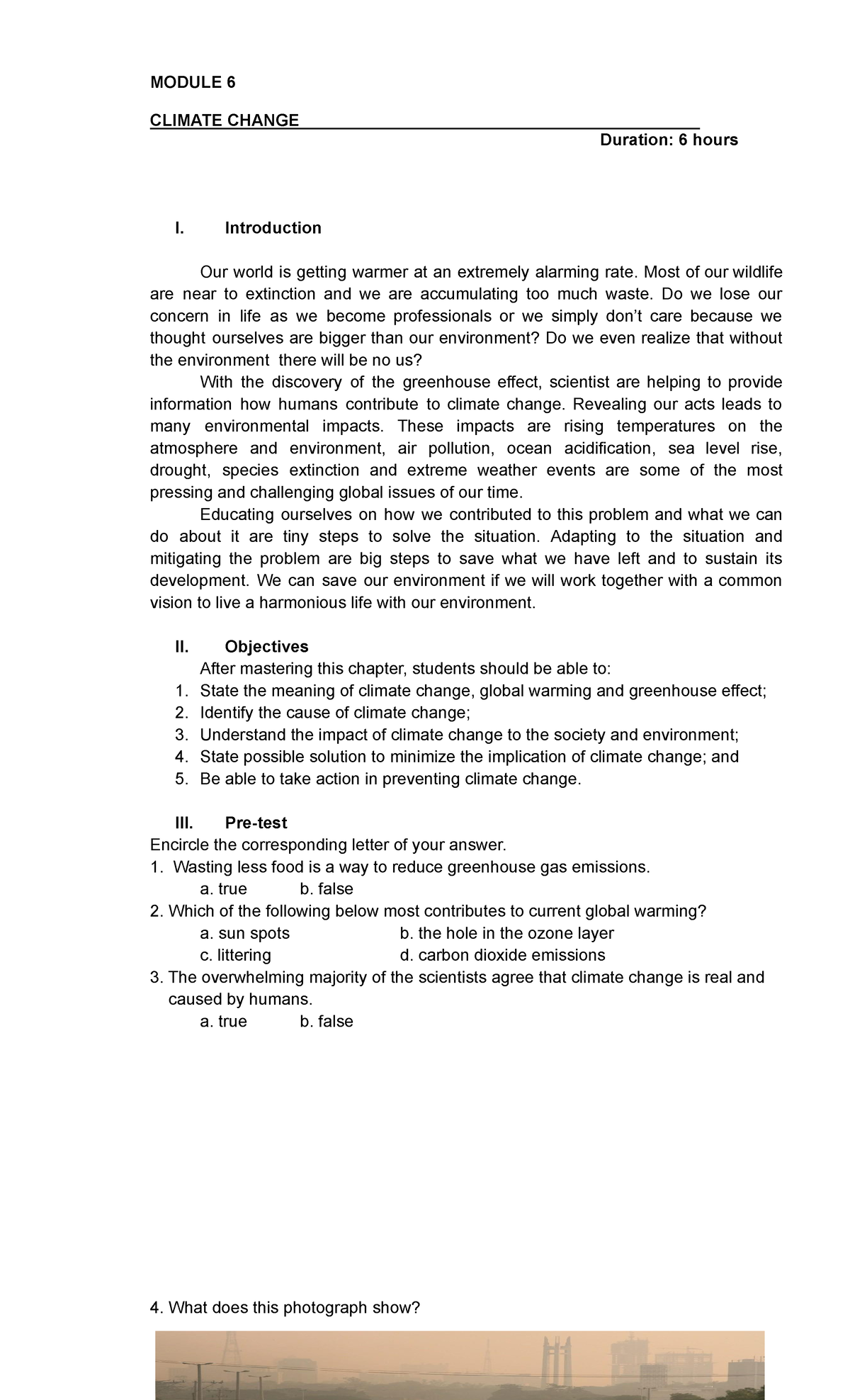 STS Module 6 - Understanding Climate Change and Its Impacts - Studocu