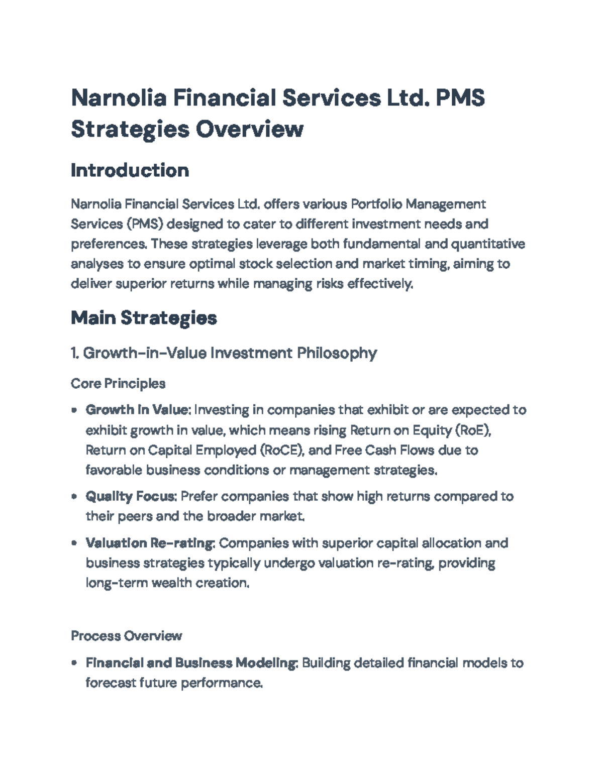 Narnolia Financial Services Ltd. PMS Strategies Overview & Performance ...