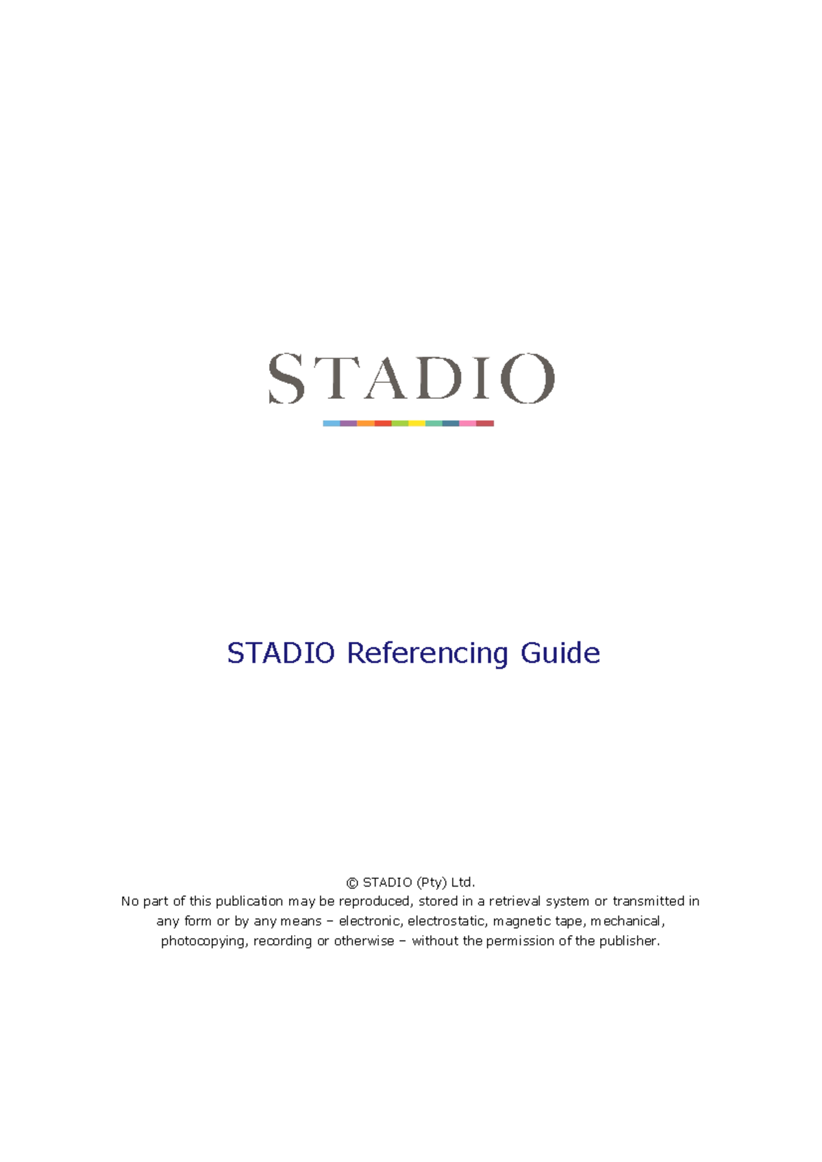 STADIO Referencing Guide 2024: Essential Citation Practices - Studocu