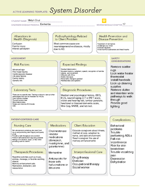 CVA system disorder template - ACTIVE LEARNING TEMPLATES THERAPEUTIC ...