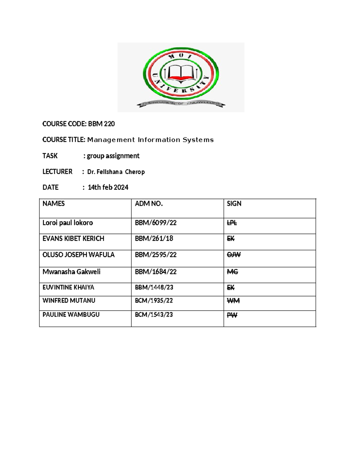 BBM 220 Group Assignment: Analyzing Computer Information Systems - Studocu