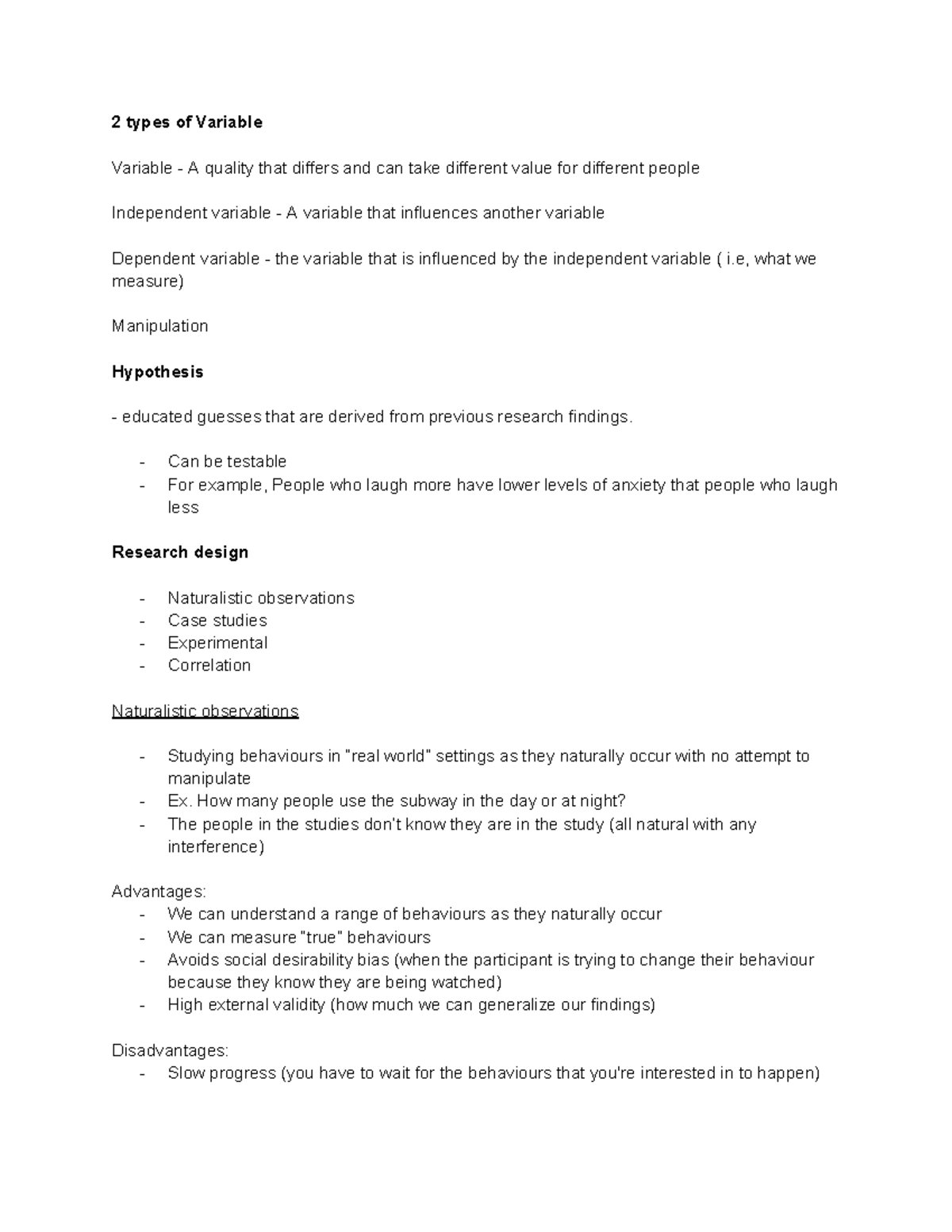 PSY 102 Lecture 3: Research Methods & Stats in Psychology - Studocu