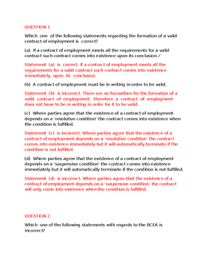 Summary of BCEA - Notes on Basic Conditions of Employment Act - BCEA 1A ...