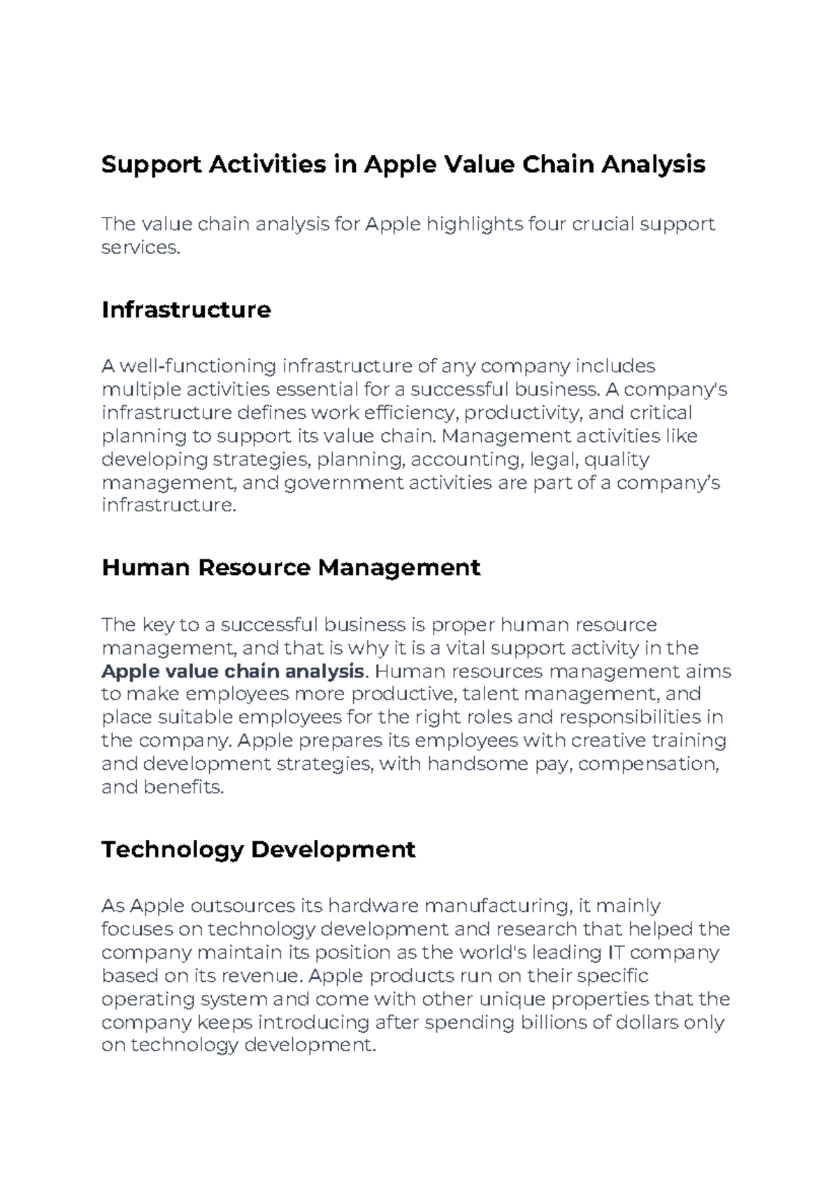 Apple - Infrastructure A well-functioning infrastructure of any company ...
