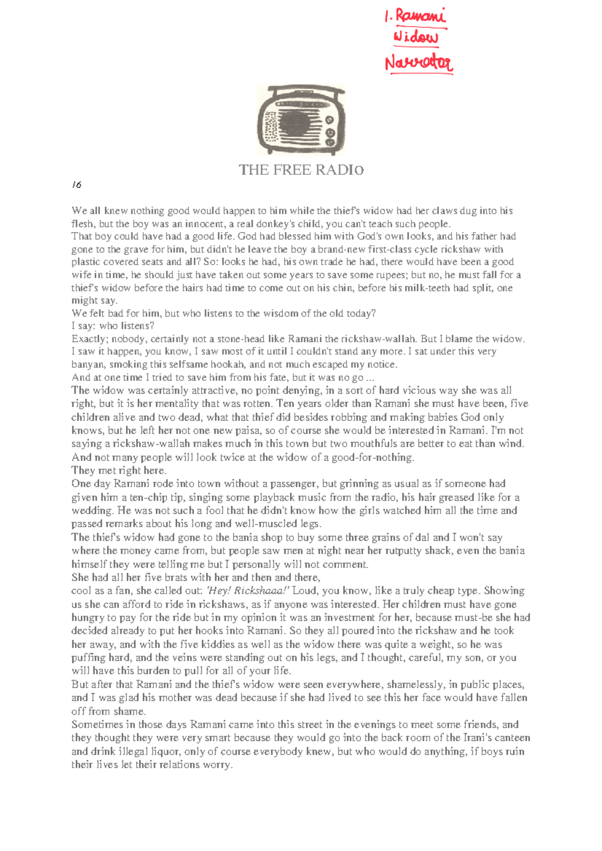 03 Salman Rushdie ‘The Free Radio’ - THE FREE RADIo 16 We all knew ...