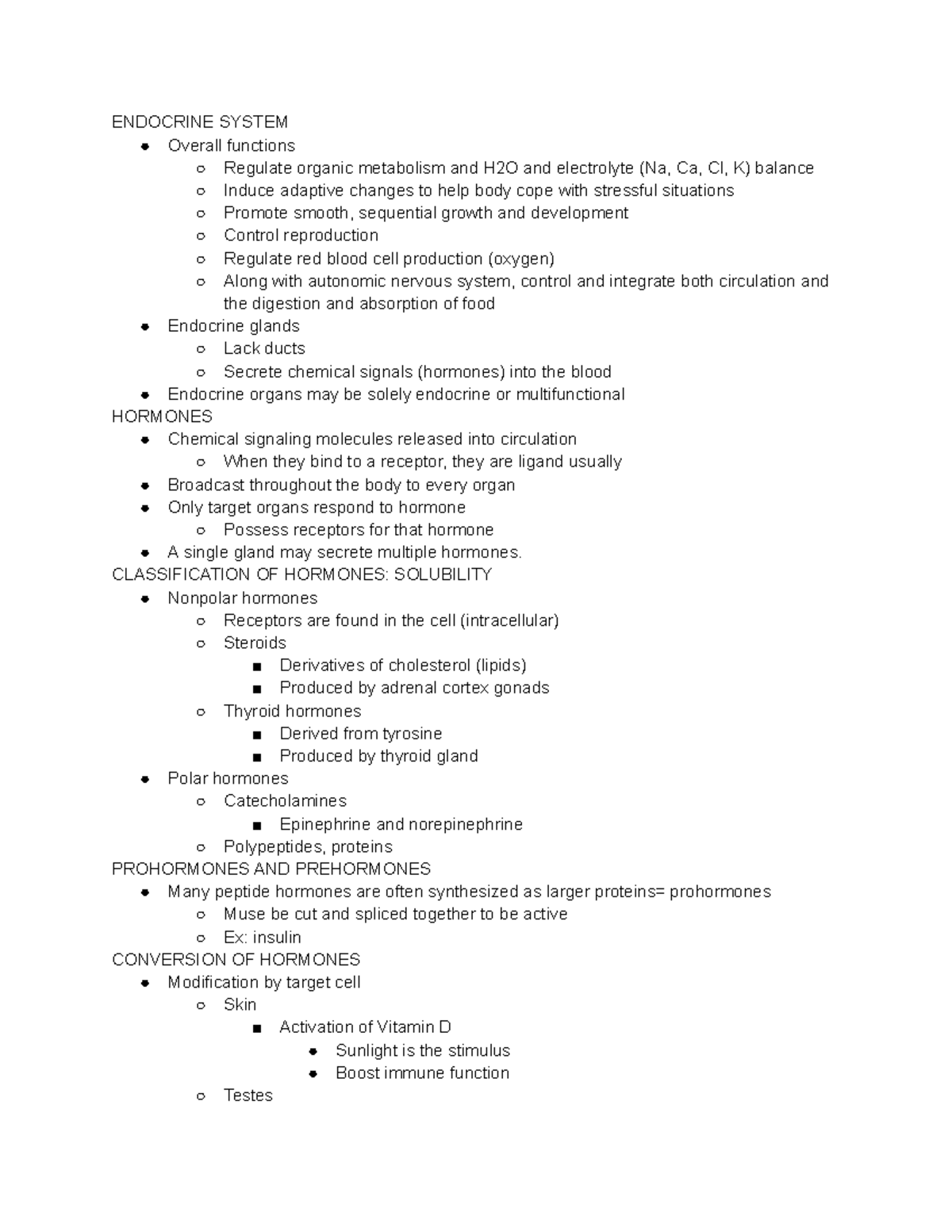ENDOCRINE SYSTEM (BIO 101) Overview: Hormonal Mechanisms & Disorders ...