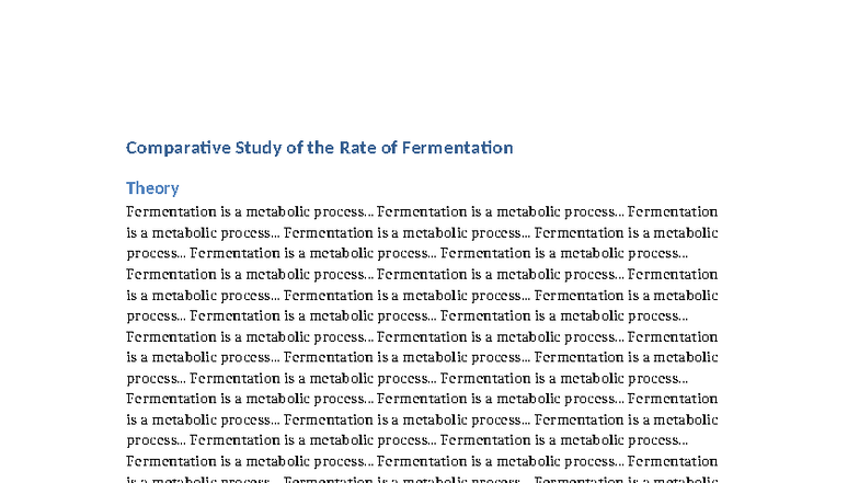 Comparative Study of Fermentation Rates: Project - YDYUAO - Studocu