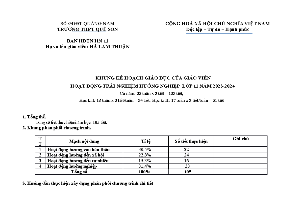 KHHD TRAI Nghem K11 - kế hoạch giáo dục - SỞ GDĐT QUẢNG NAM TRƯỜNG THPT ...