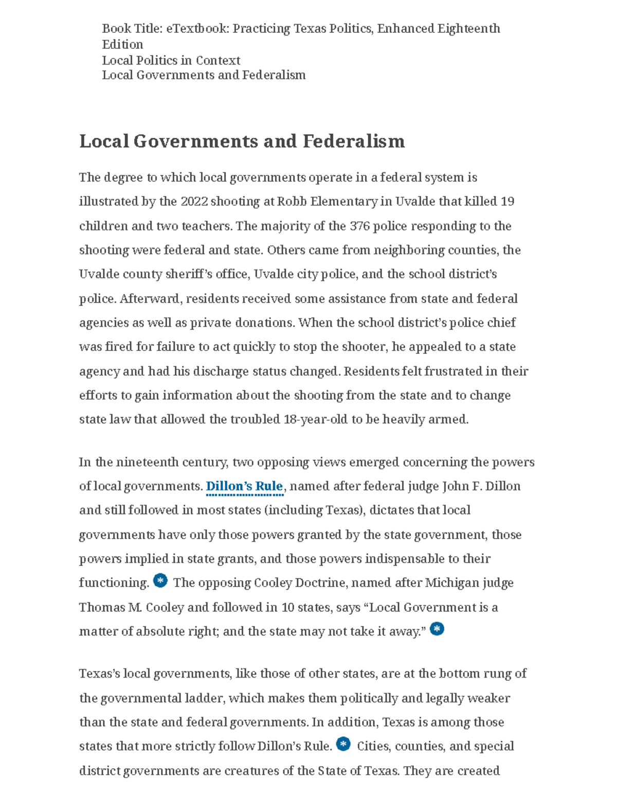 Local Governments and Federalism in Texas: An Analytical Overview ...